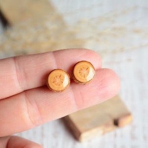 Wooden Ear Studs Made From Tree Branch and Silver, Natural Reclaimed ...