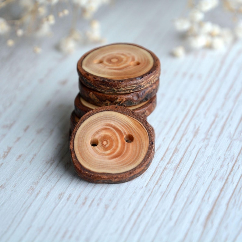 Natural Wood Tree Branch Buttons, Decorative Wooden Buttons, Tree ...