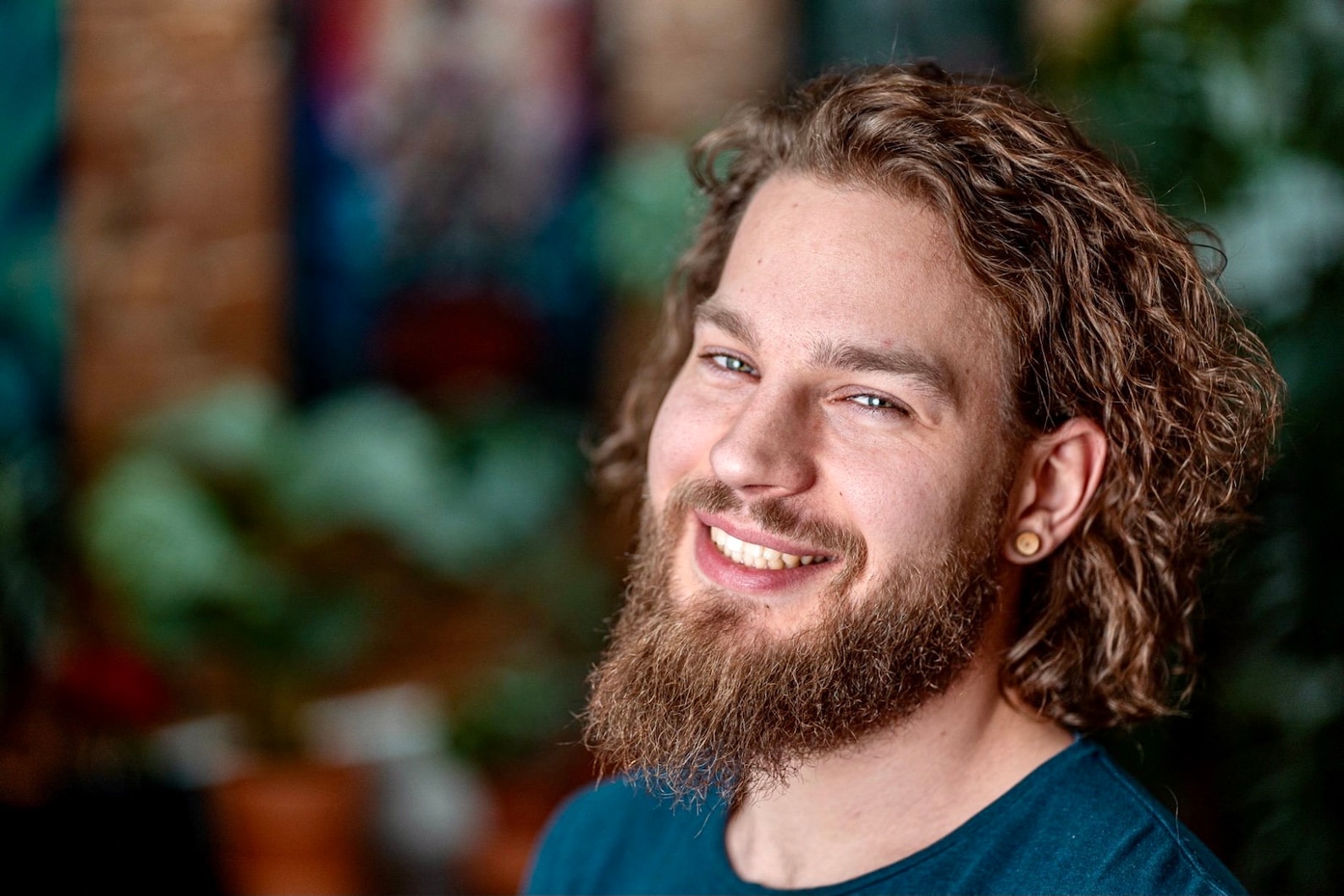 Mens stud earring one singular earring for men men wood post | Etsy