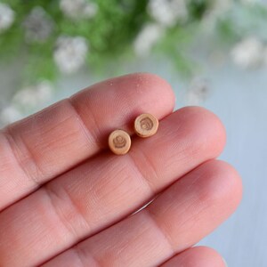 Tiny Wood Studs, Small 6 Mm Stud Earrings, Minimalist Raw Nature ...