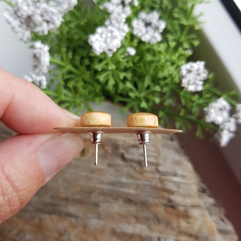 Reclaimed Wood Earrings Forest Wooden Ear Studs for Nature - Etsy