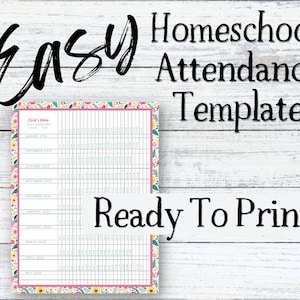 Homeschool Attendance Canva Template - Floral - Etsy