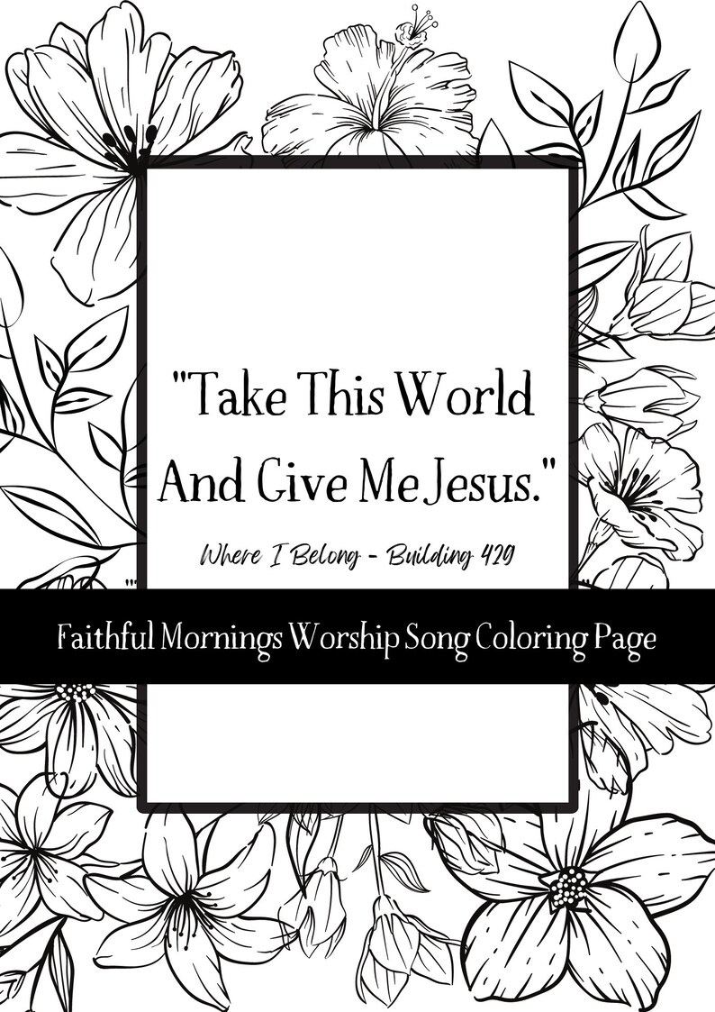 Worship Song Coloring Pages - Etsy