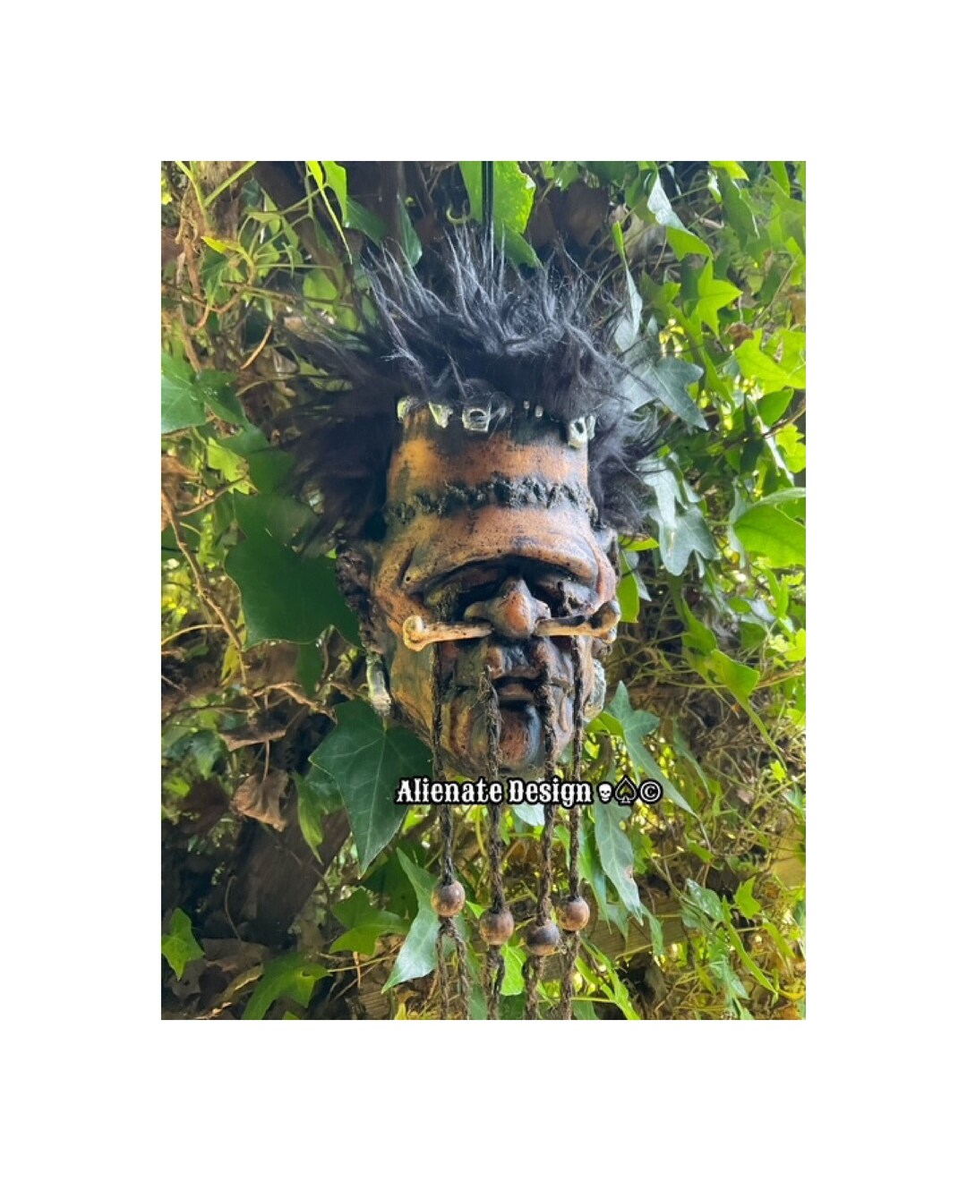 SHRUNKEN HEAD. Tiki FRANKIE Tsantsa. Skull. Jivaro. Headhunter. Trophy ...