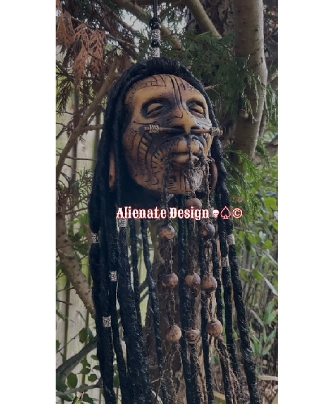 SHRUNKEN HEAD. Tsantsa. Skull. Jivaro. Headhunter. Trophy Skull ...