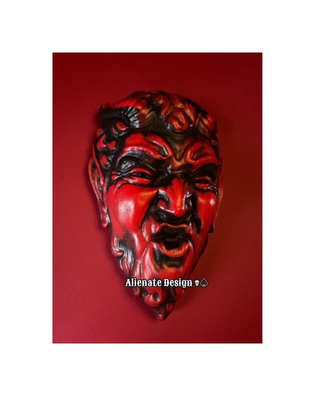 Red Devil Satan Horned Demon Mythological Creature Wall Hanging ...