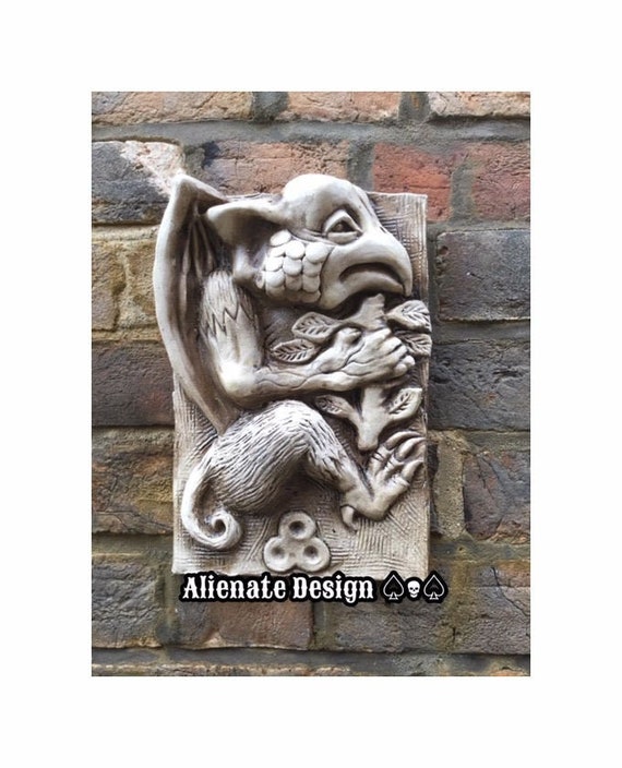 Gargoyle the GRYPHON Stone Wall Plaque for Indoors or | Etsy