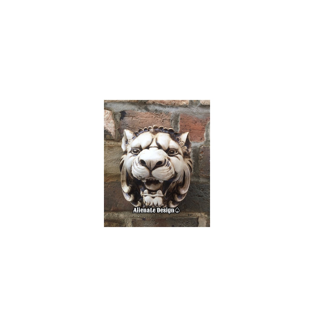 Gargoyle Wall Plaque "lions Head" Stone Gargoyle for Indoors or for the ...