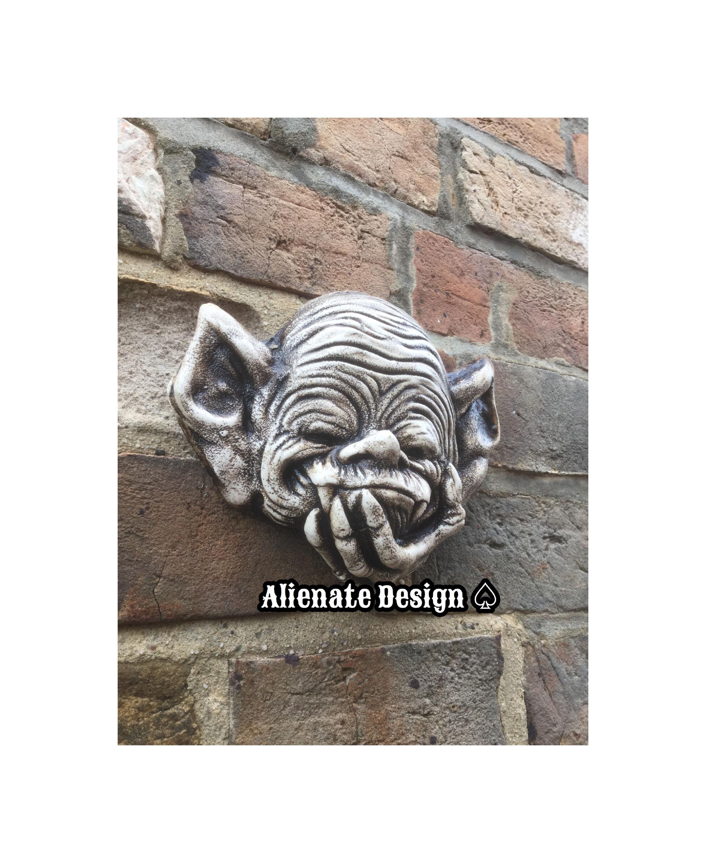 Gargoyle "gizmo" Stone Wall Plaque for Indoors or for the Garden - Etsy