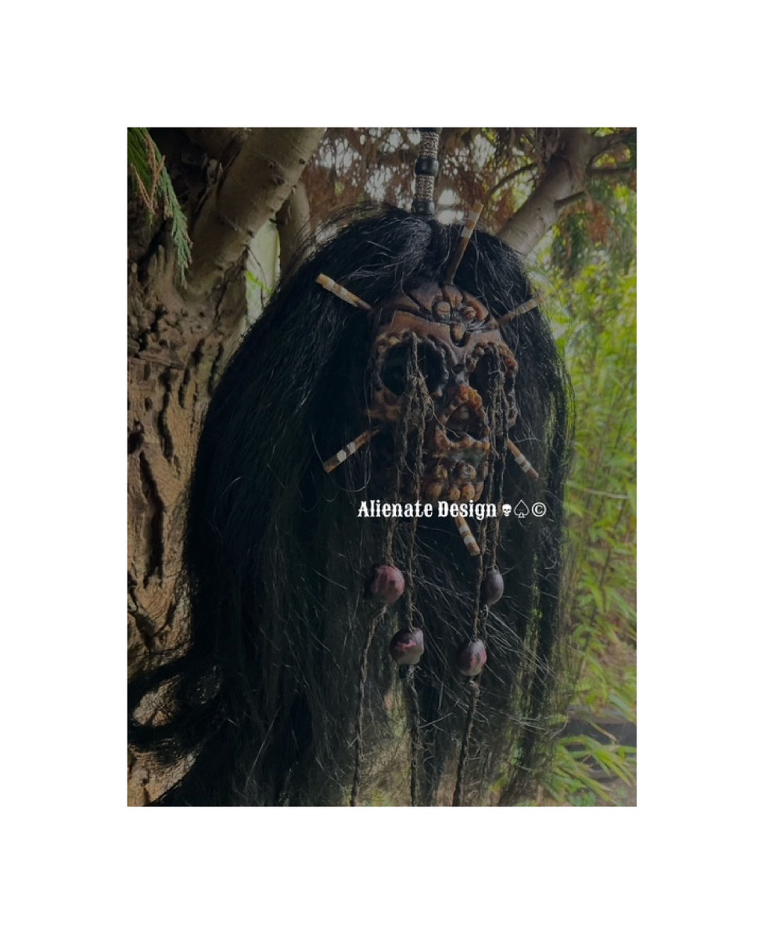 SMALL Spiked SHRUNKEN SKULL Hanger Tsantsa Jivaro Headhunter Skull Prop Replica Horror Voodoo ...