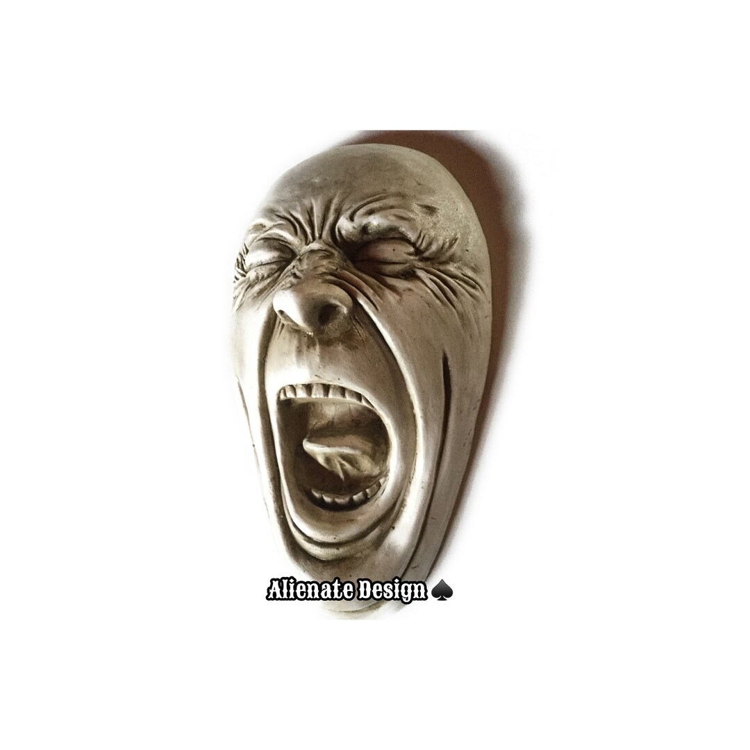 Gargoyle giant YAWN Stone Wall Plaque for Indoors or - Etsy