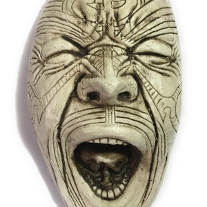 Stone Gargoyle Face "tribal Yawn" Wall Plaque for Indoors or Outdoors ...