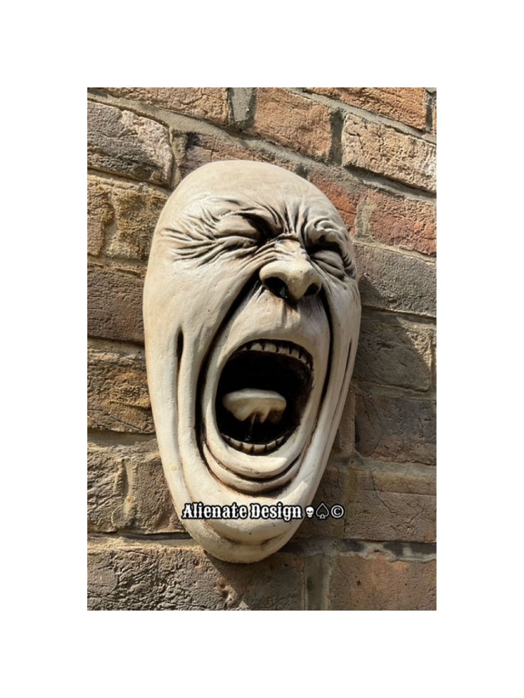 Gargoyle "giant YAWN” Stone Wall Plaque for Indoors or for the Garden ...