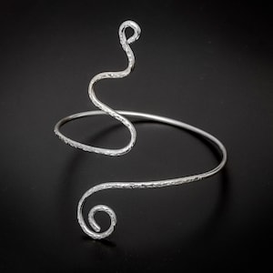 Silver Plated Copper Wire Arm Cuff, Hand-shaped, Hammered, Textured ...