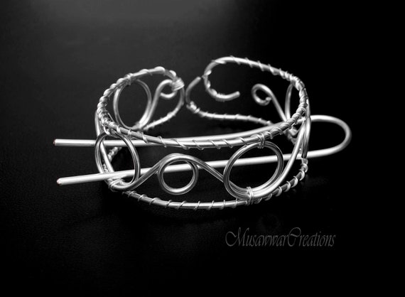 Silver Spiral Bun Cuff hair Bun Holderhair Slide Hair Bun - Etsy