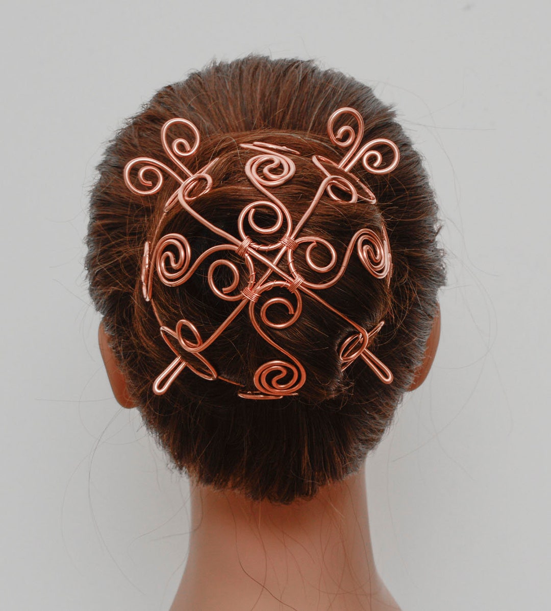 Handcrafted Copper Spiral Bun Cage ,hair Bun Holder,hair Bun ,hair Bun ...