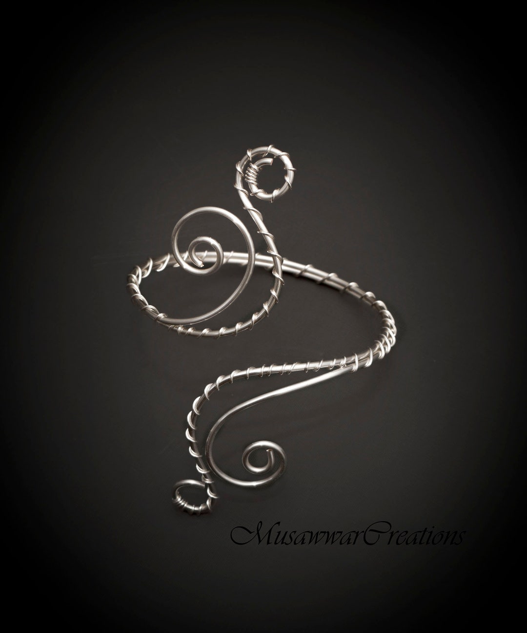 Silver Armarmcuff , Swirl Design Upper Arm Cuff ,silver Plated Copper ...
