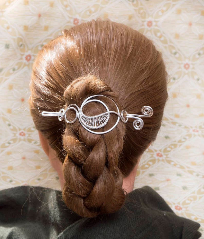 Silver Hair Barrette hair Bun Broochsilver Wire Hair Bun - Etsy