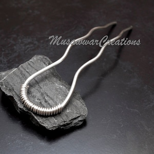 Silver Plated Copper Hair Fork, Thick Gauge Silver Hair U Shape Fork ...