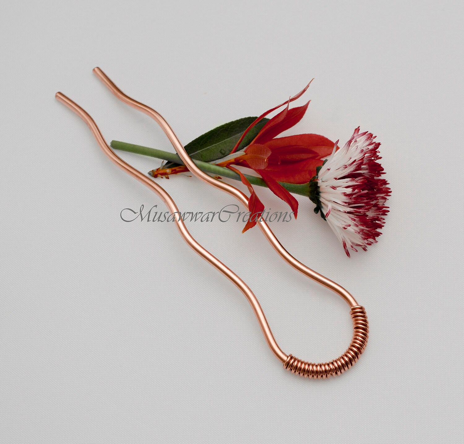 Simple copper Hair Fork thick guage Copper Hair u shape fork | Etsy