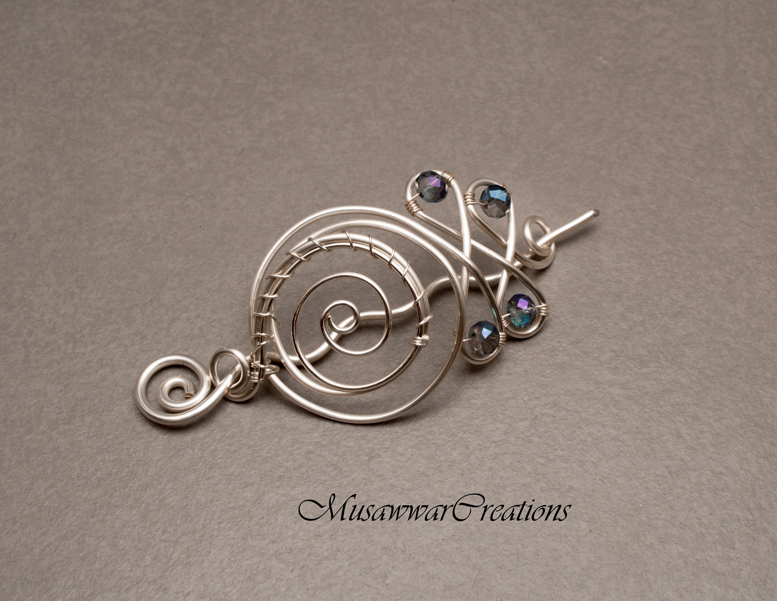 Silver Hair Bun Holder Hair Bun Slide celtic Designhair - Etsy