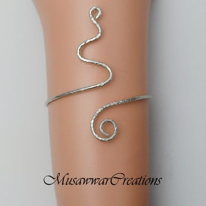 Handmade Copper Armlet, Snake Design Upper Arm Cuff Bracelet, Copper ...