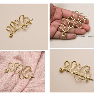 Loops Shape Silver Wire Shawl and Sweater Pin,copper Wire Shawl Pin ...