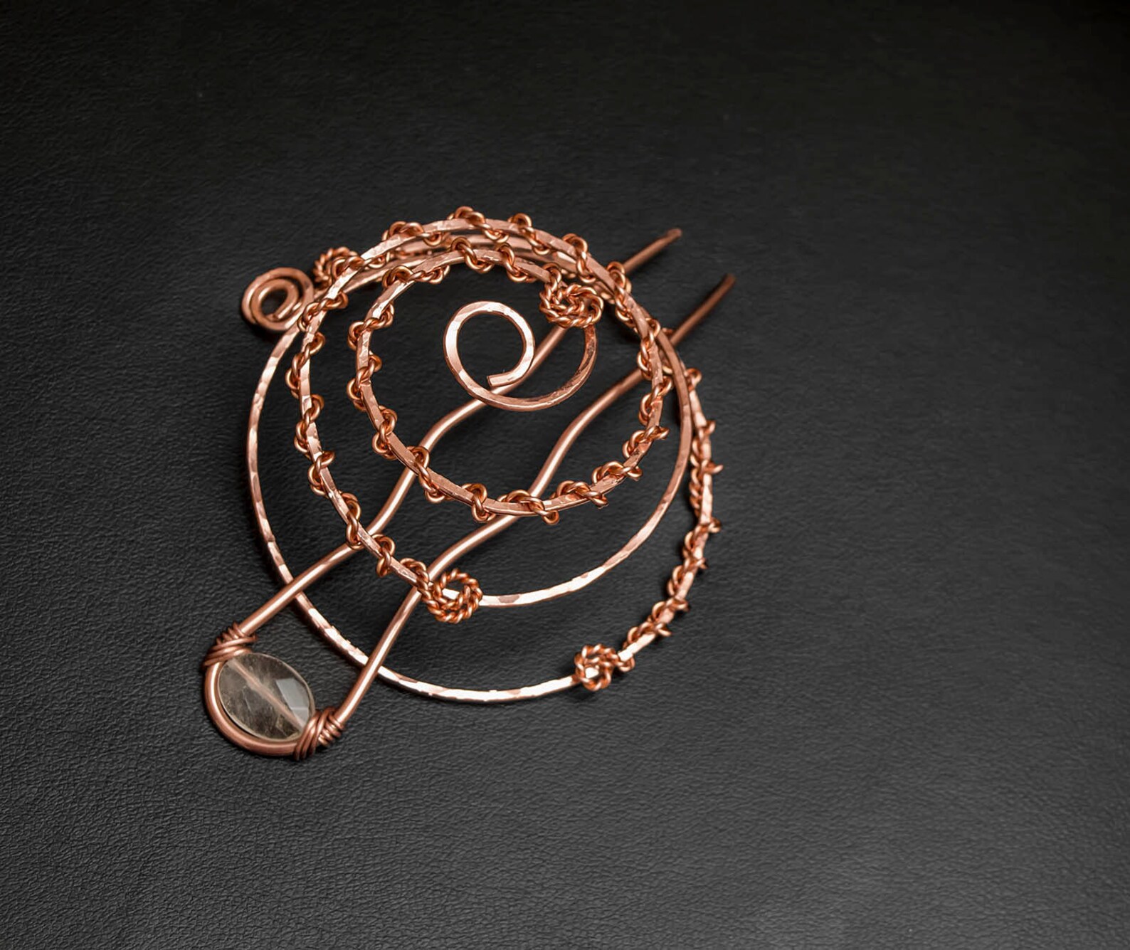 Copper Spiral Bun Cage hair Bun Holderhair Bun hair | Etsy