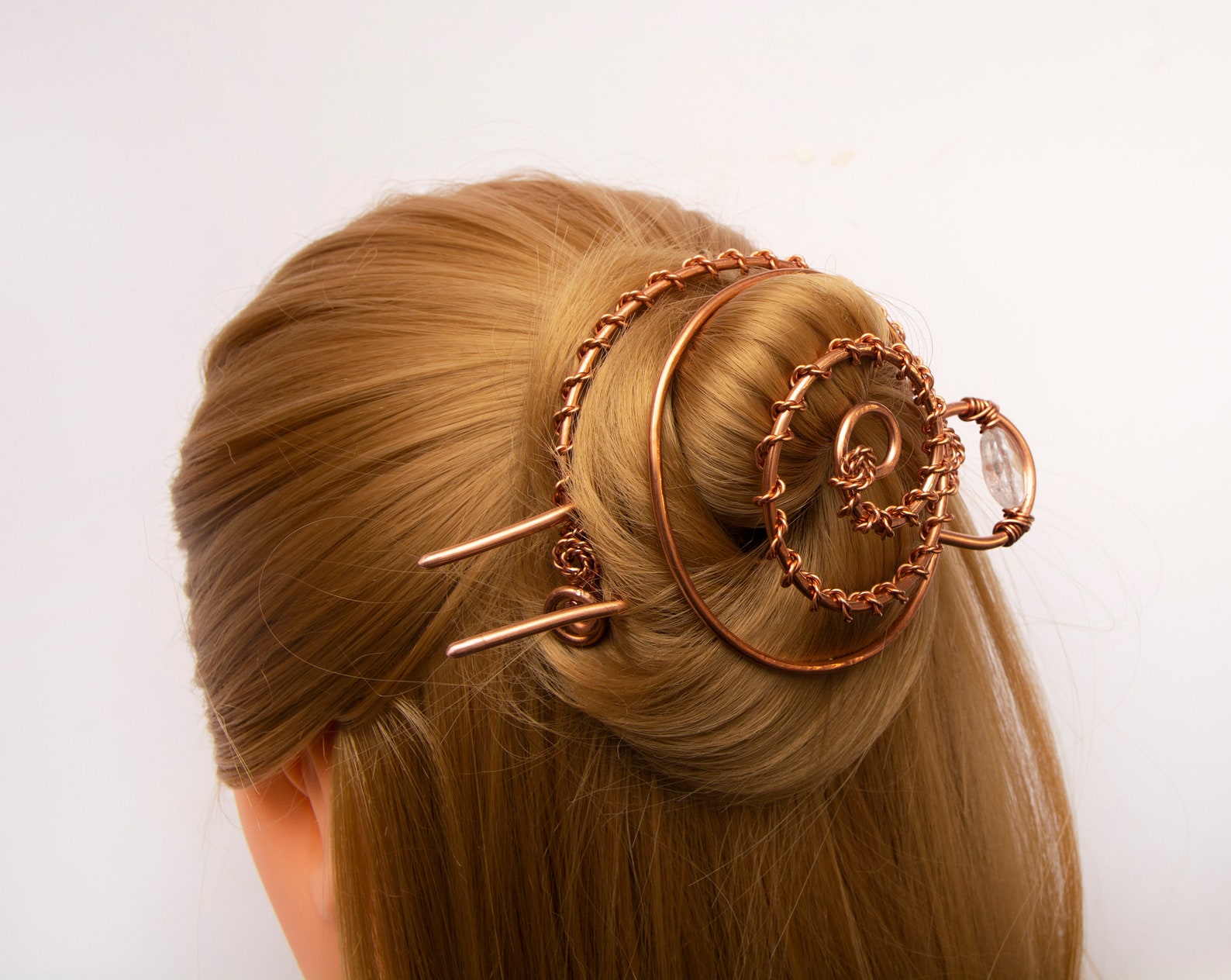 Antique Twisted Copper Spiral Bun Cage antique Copper Hair - Etsy UK