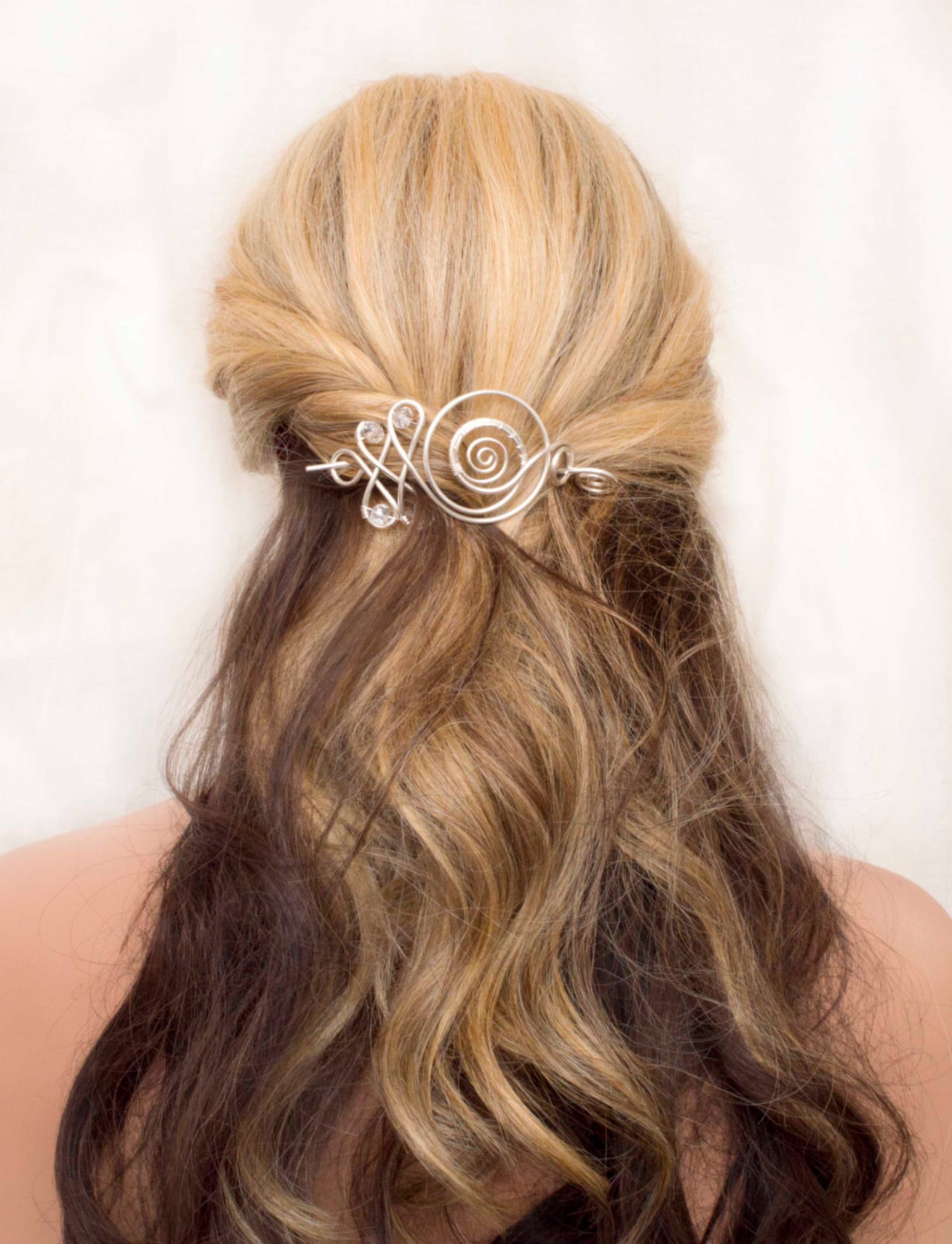 Celtic Design bridal Hair Slide Silver Plated Copper Hair - Etsy UK