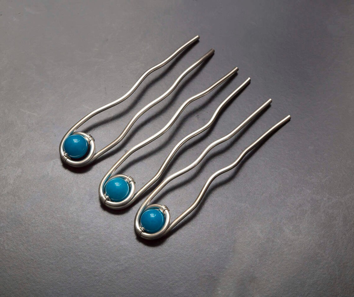 3 Hair Bun Pins Heavy Duty Silver Hair Pins Thick Guage - Etsy UK