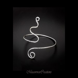 Silver Plated Copper Wire Arm Cuff, Hand-shaped, Hammered, Textured ...