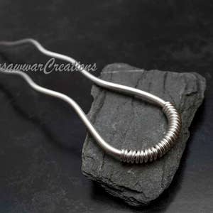 Silver Plated Copper Hair Fork, Thick Gauge Silver Hair U Shape Fork ...