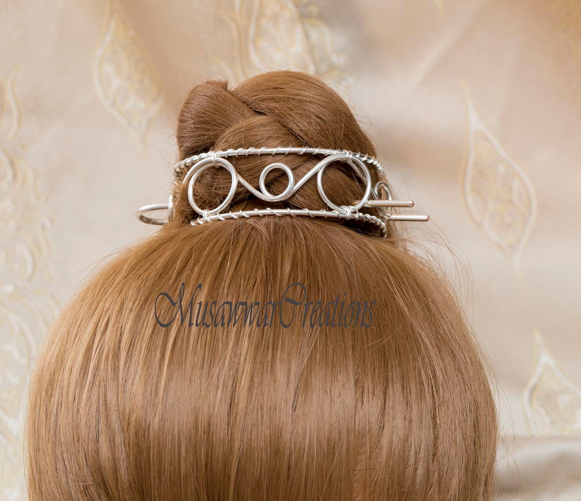 Silver Spiral Bun Cuff hair Bun Holderhair Slide Hair Bun - Etsy UK