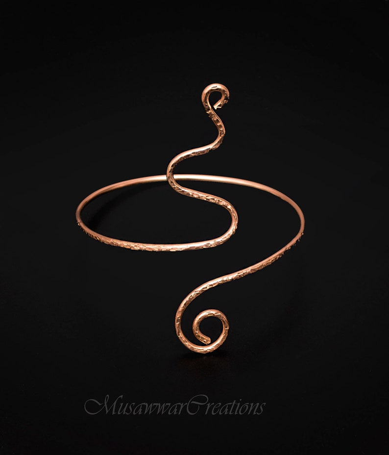Handmade Copper Armlet Snake Design Upper Arm Cuff Bracelet | Etsy