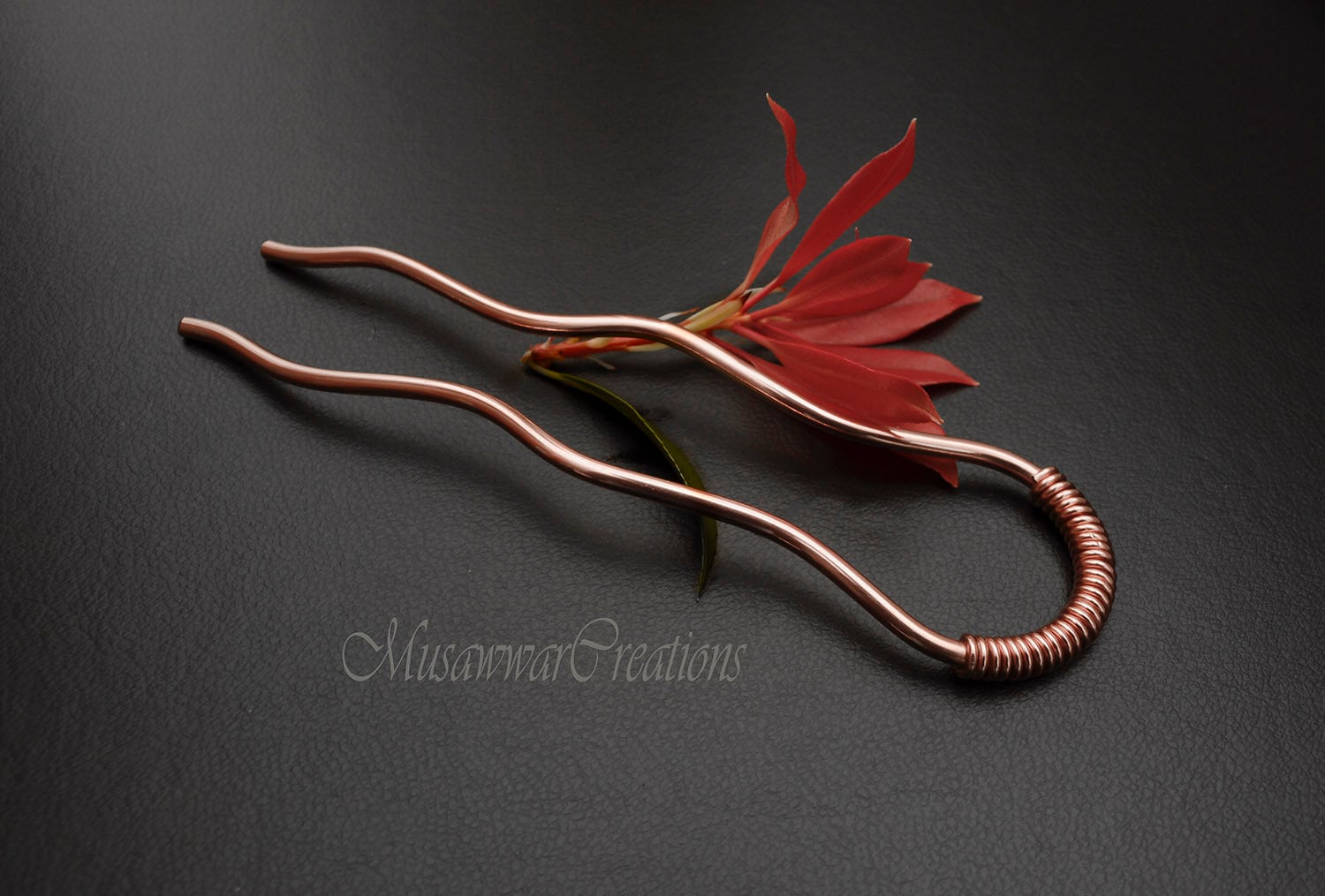 Simple copper Hair Fork thick guage Copper Hair u shape fork | Etsy