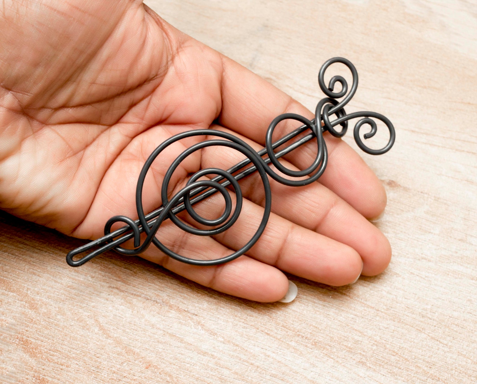 Hair Bun Slide ,black Copper Wire Hair Slide ,barrette ,hair Bun Holder ...