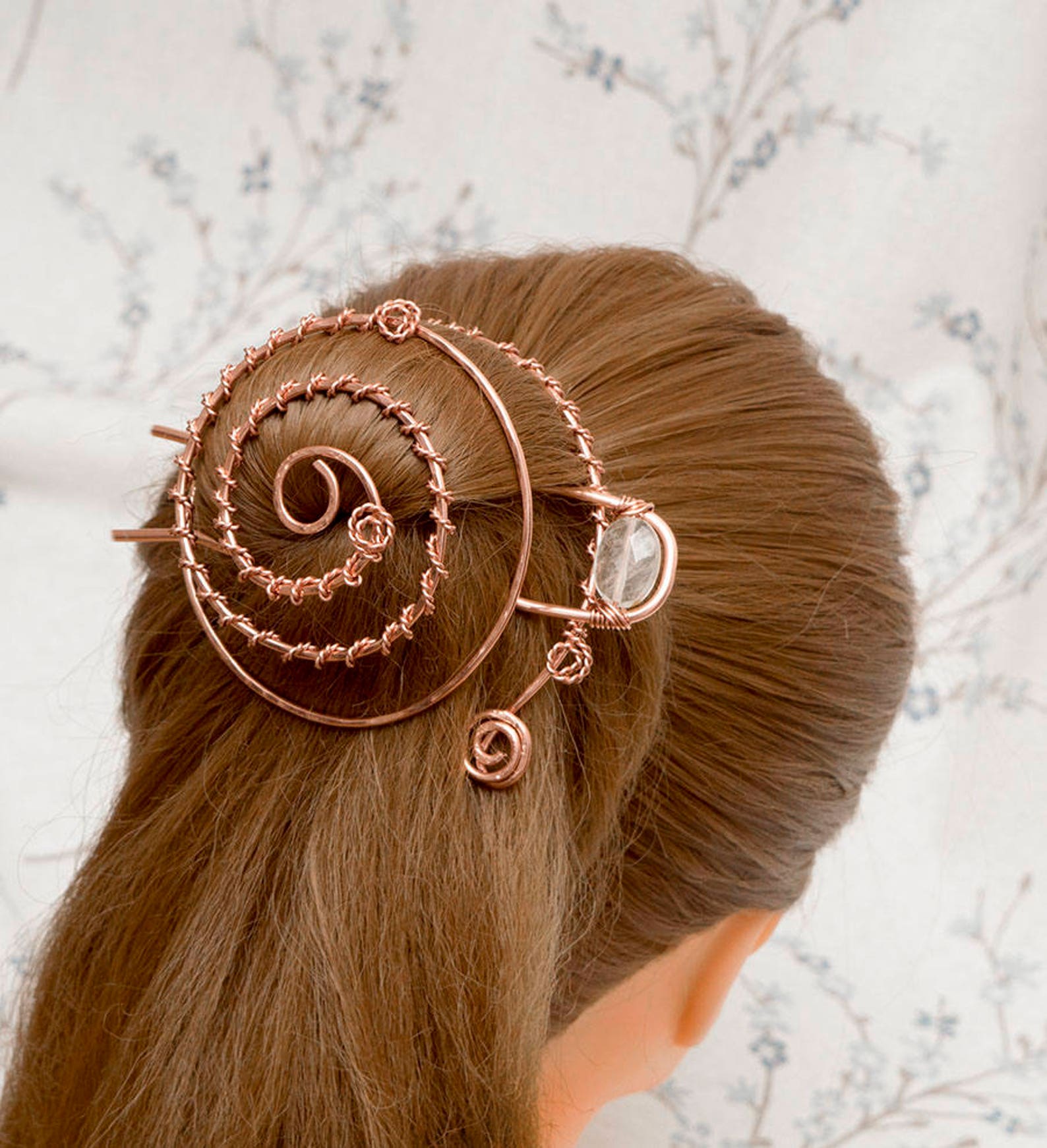 Copper Spiral Bun Cage hair Bun Holderhair Bun hair - Etsy