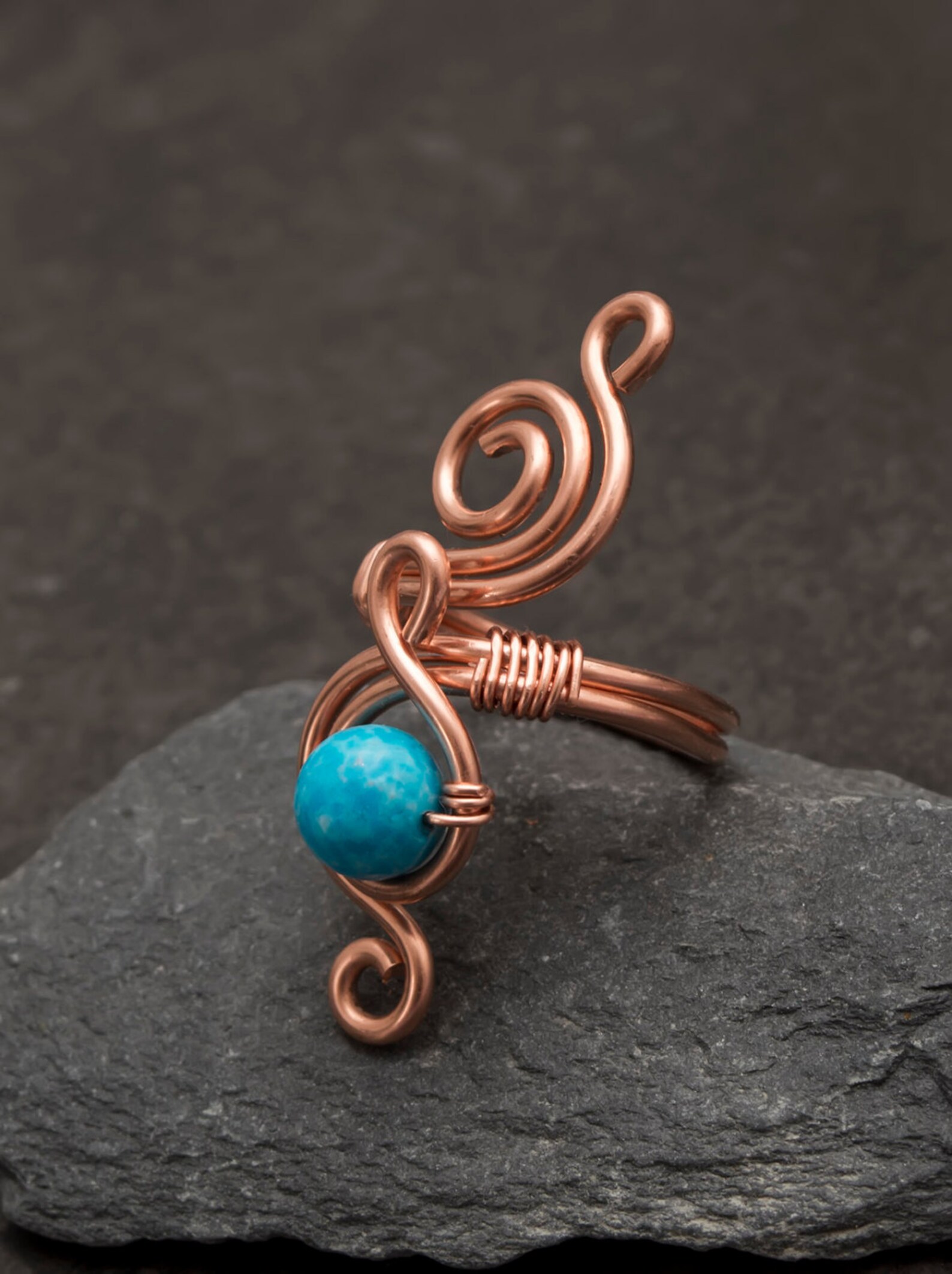 Wire Wrapped Copper Adjustable Ring copper Ring Wire Wrapped - Etsy UK