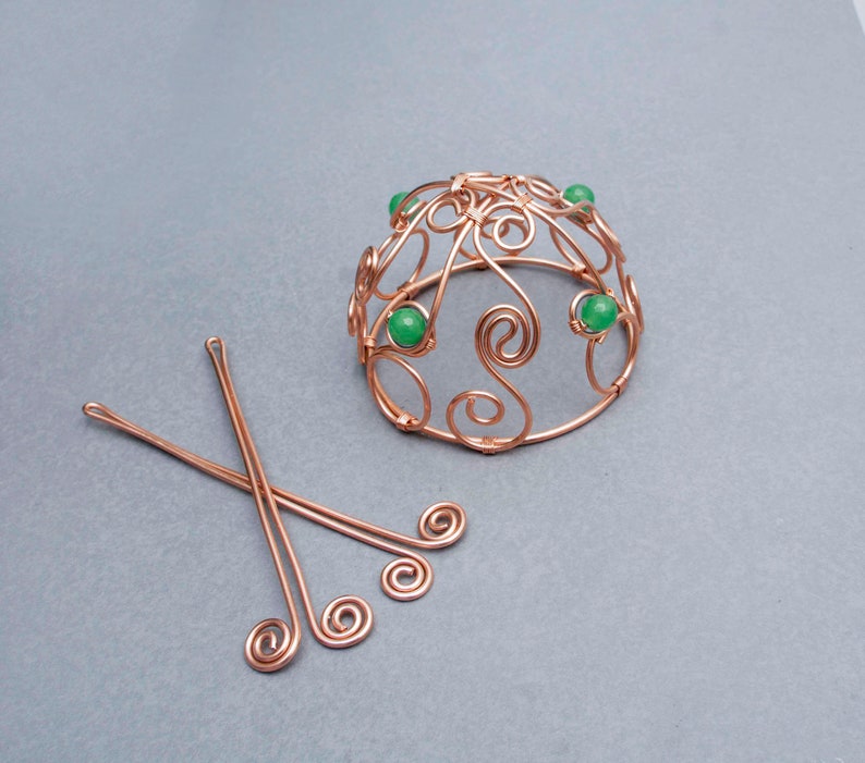 Silver Spiral Design Silver Bun Cage ,hair Bun Holder,silver Wire Hair ...