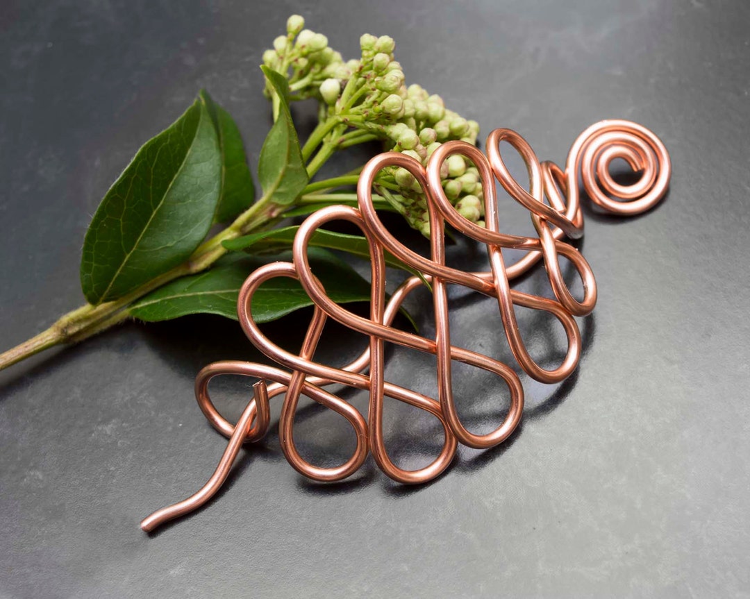 Loops Shape Hair Slide, Solid Copper Hair Barrette,hair Bun Holder ...