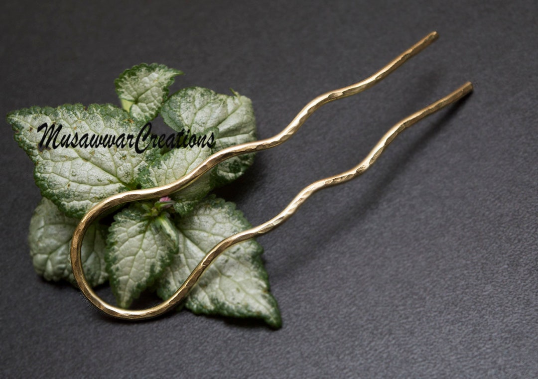 Handmade Brass Hair Fork,suitable for Curly Thick or Long Hair. Hair ...