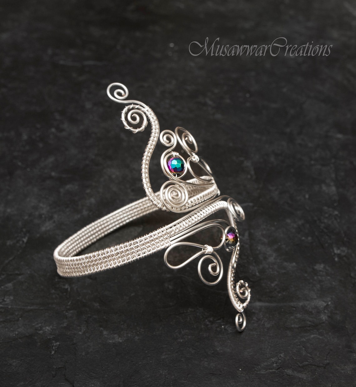 Silver Arm Cuff or Bracelet Cuff,upper Arm Bracelet,silver Plated ...