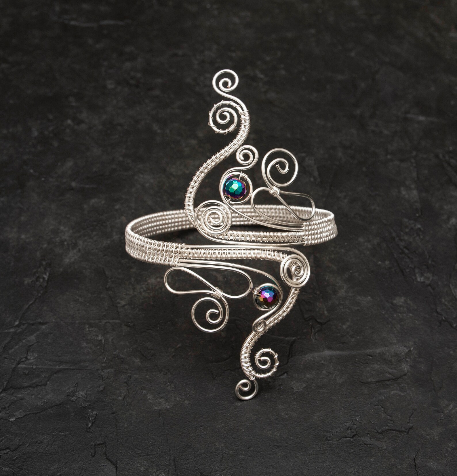 Silver arm cuff or bracelet cuff Upper Arm braceletsilver | Etsy