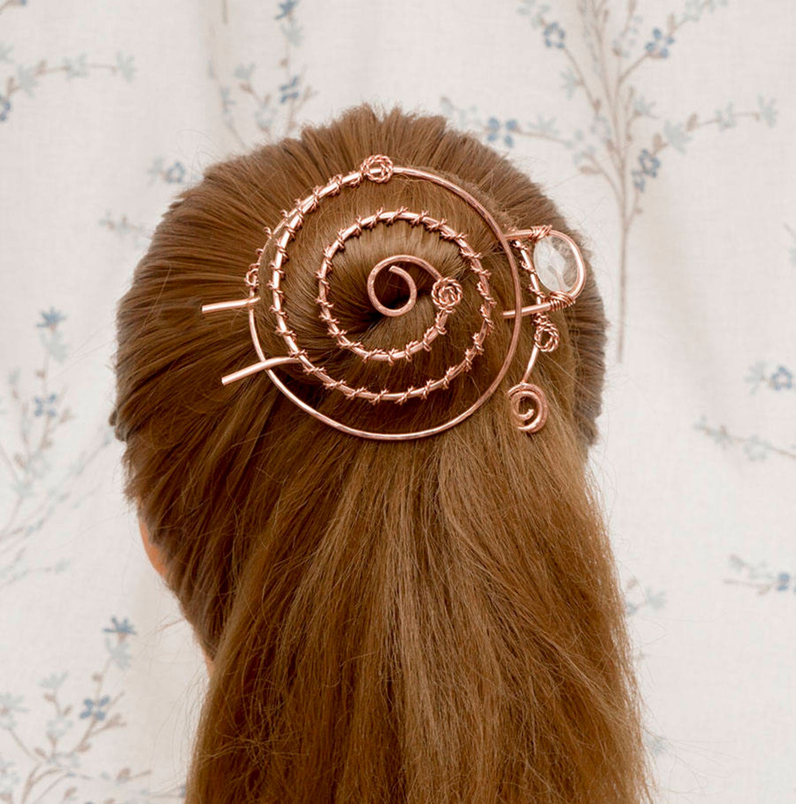 Copper Spiral Bun Cage hair Bun Holderhair Bun hair - Etsy