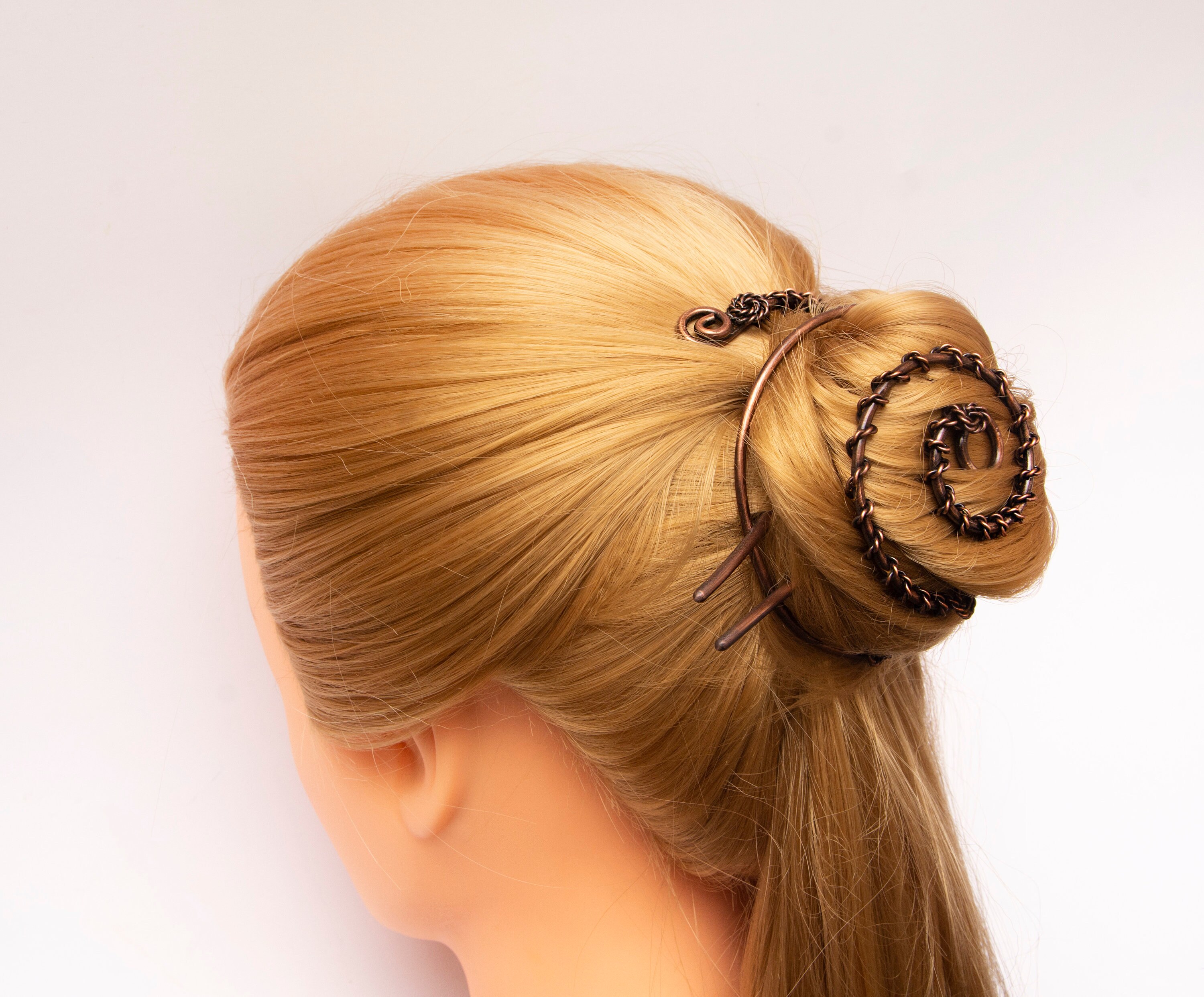 Antique Twisted Copper Spiral Bun Cage antique Copper Hair - Etsy UK