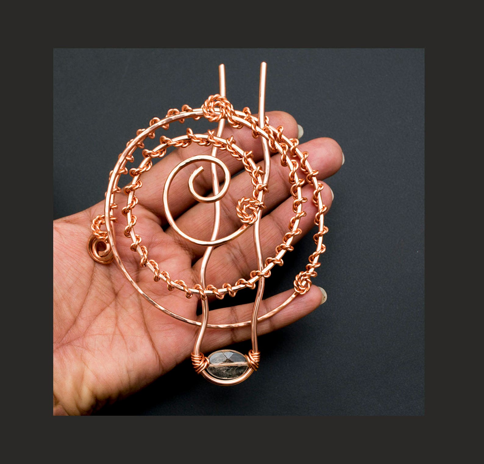 Copper Spiral Bun Cage hair Bun Holderhair Bun hair | Etsy