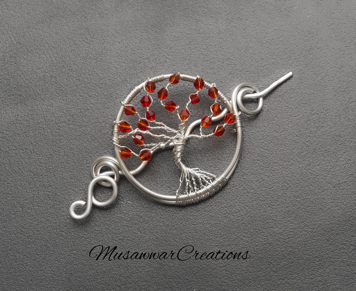 Silver Shawl Pin Tree of Life Shawl Pin and Hair Slide | Etsy