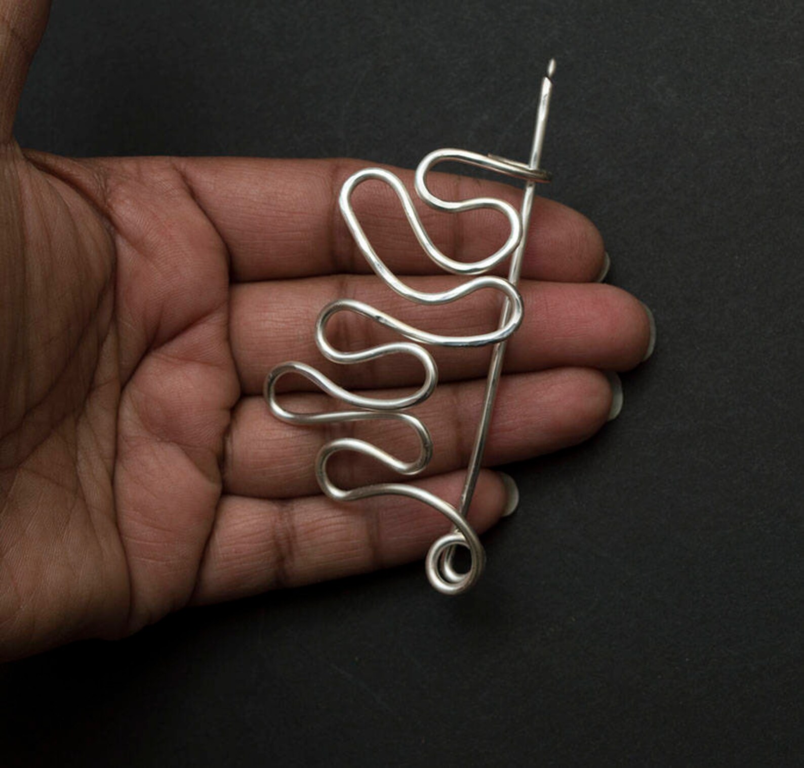 Loops Shape Silver Wire Shawl and Sweater Pincopper Wire - Etsy UK