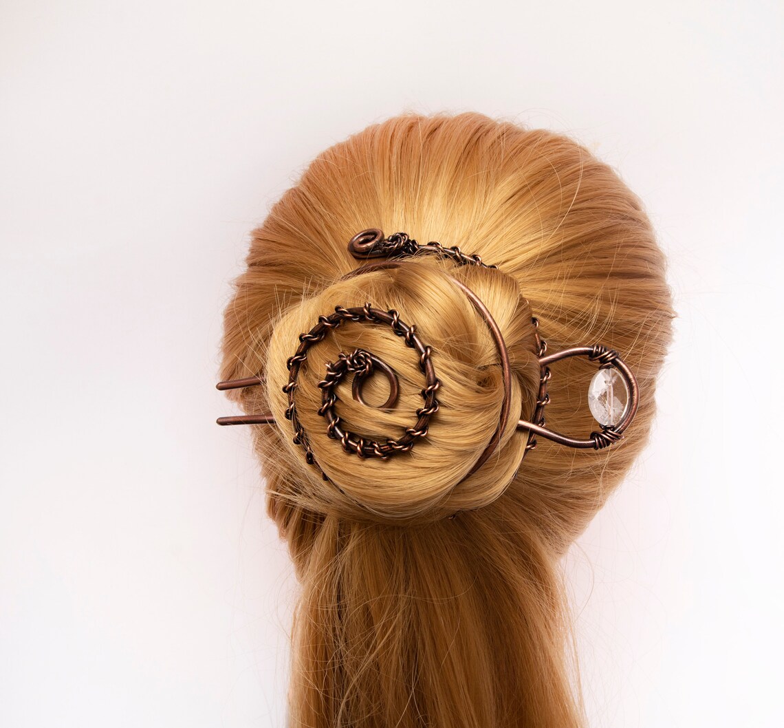 Antique Twisted Copper Spiral Bun Cage antique Copper Hair - Etsy UK